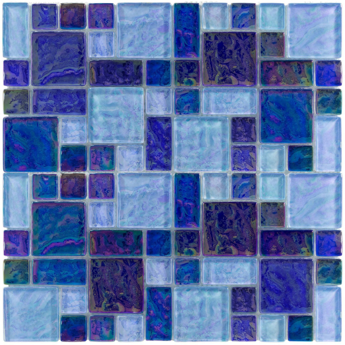 Splash in Deep Blue Seas Glass Tile — Atlanta Flooring Design Centers